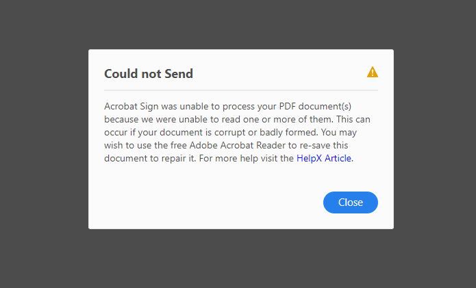 Unable to Send Documents - Adobe Community - 13779823